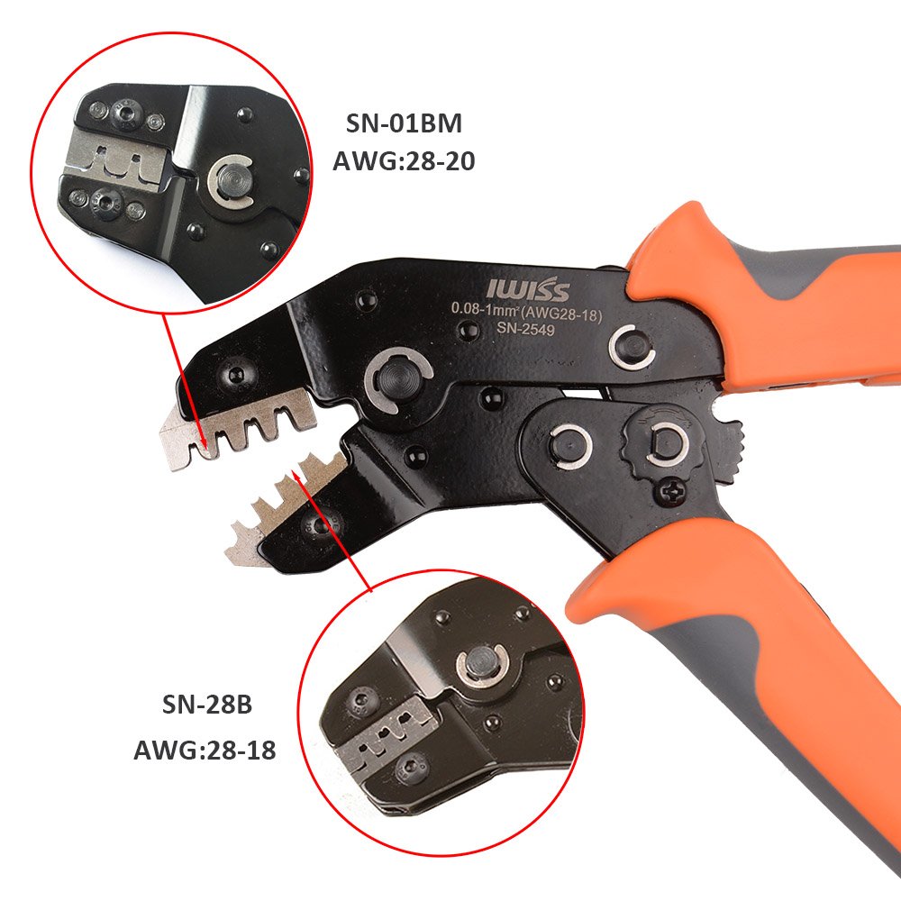 IWISS SN-2549 AWG28-18 Terminal Crimper Pliers Ratcheting Wire Crimping Tool | eBay