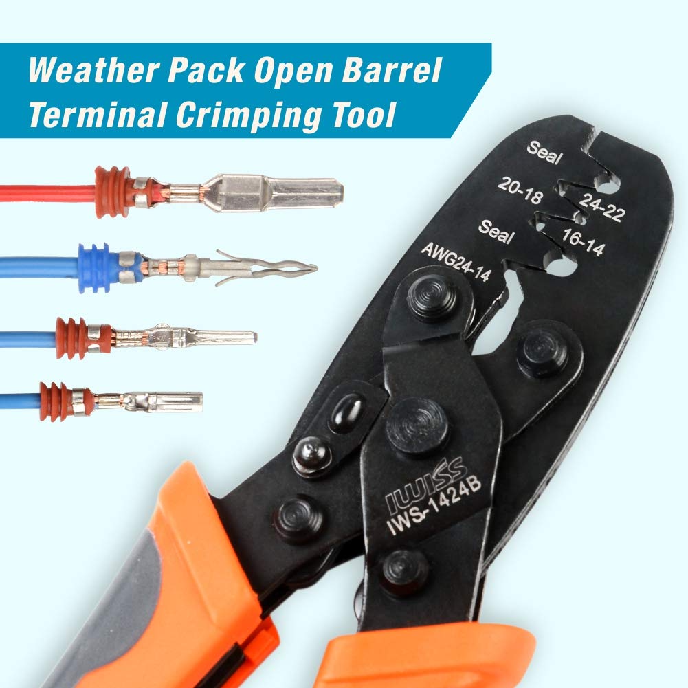 IWS-1424B Weather Pack Crimper Tools for Delphi Packard Terminals 14 ...