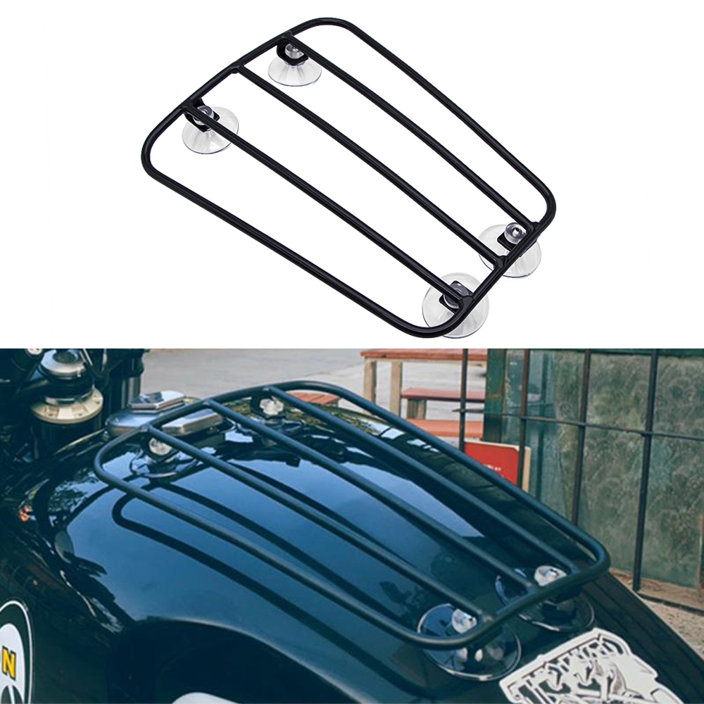 Universal Motorcycle Black Steel Fuel Gas Tank Parcel Rack For Harley ...