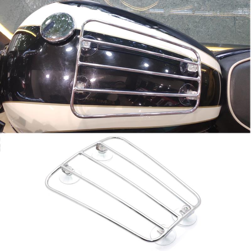 Universal Motorcycle Chrome Steel Fuel Gas Tank Parcel Rack For Harley ...